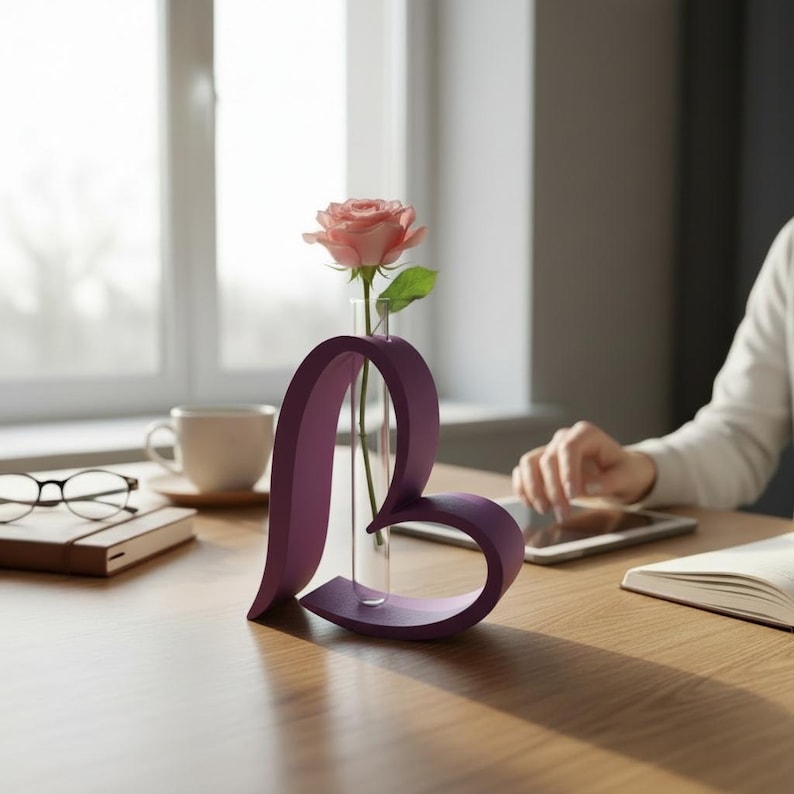 Heart Test Tube Vase, Modern Minimalist Flower Holder, Romantic Decor ...