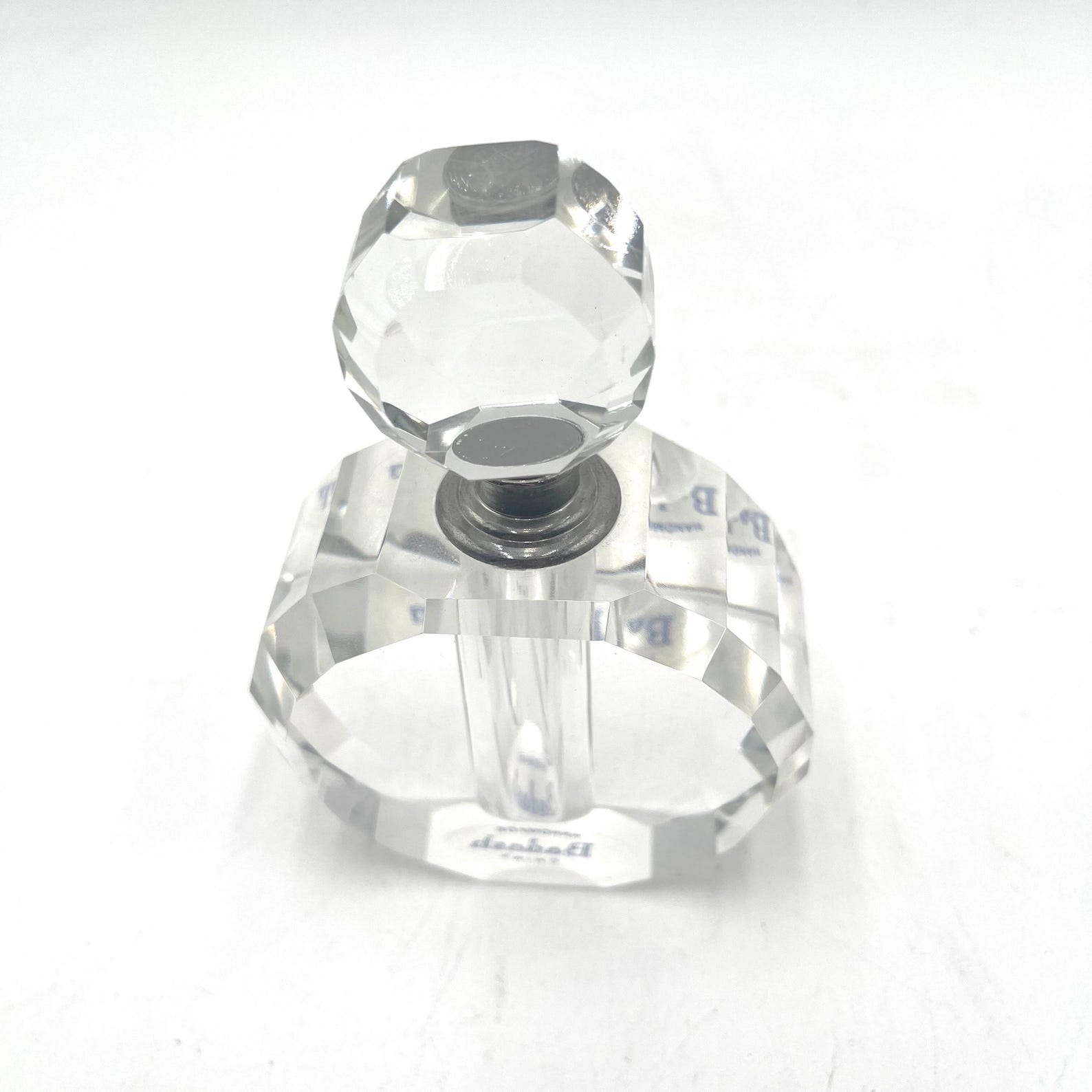 Vintage Crystal Perfume Bottle: Round Faceted Heavy Glass Applicator - Etsy