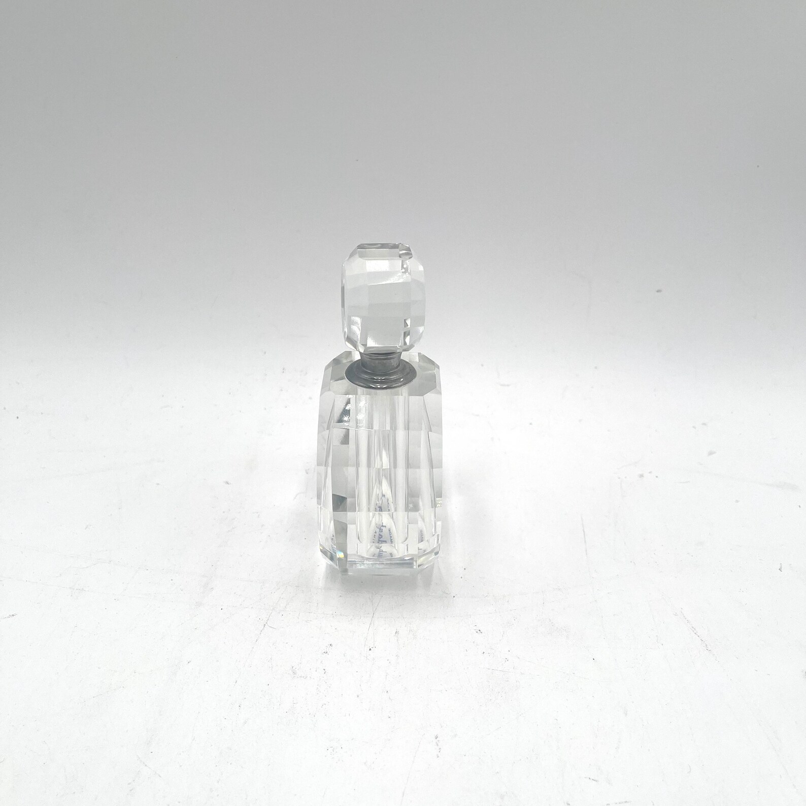 Vintage Crystal Perfume Bottle: Round Faceted Heavy Glass Applicator - Etsy