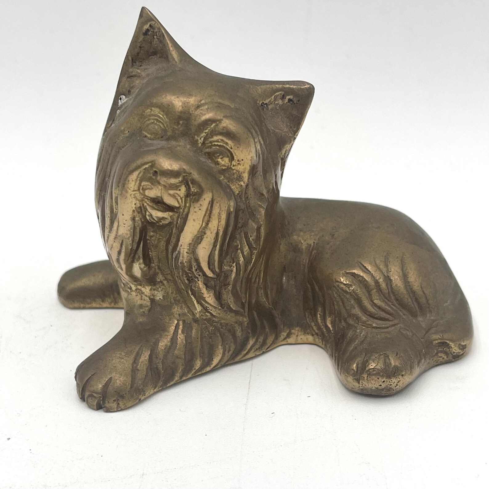 Vintage Brass Yorkie Figurine Yorkshire Terrier Statue Made in India ...
