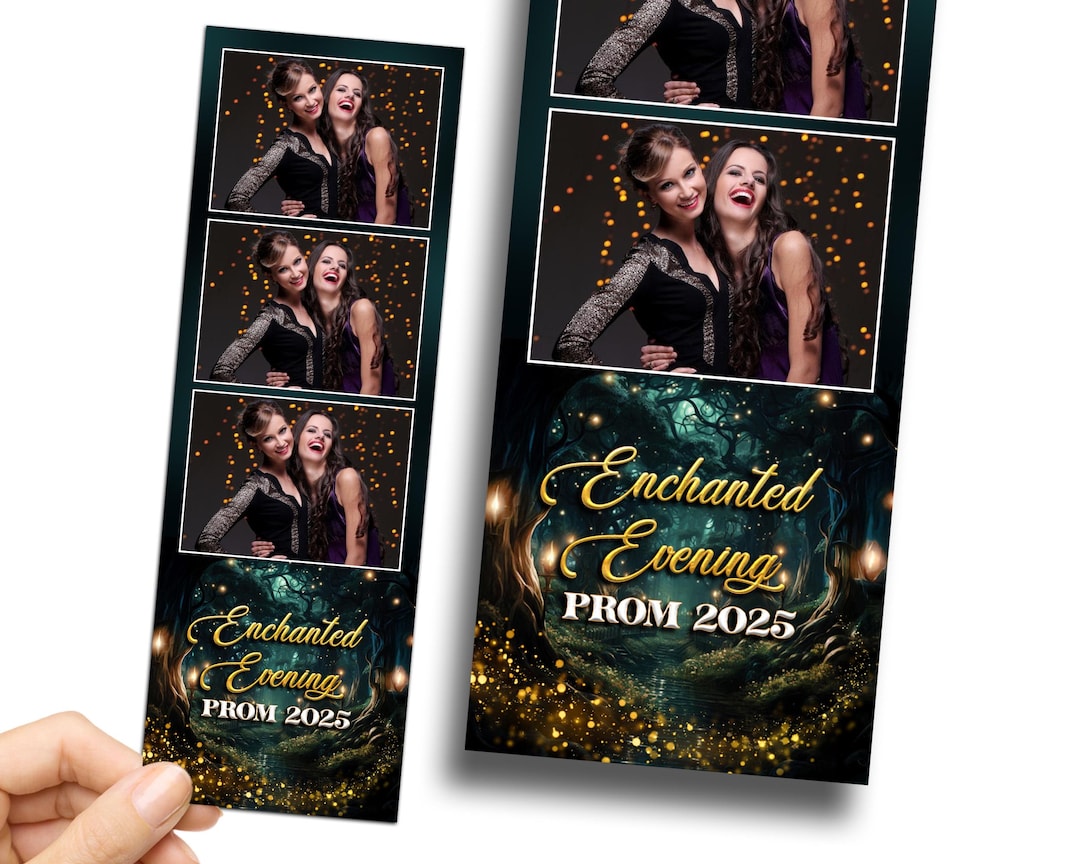 Enchanted Evening Prom 2025 Photobooth Template 2x6 Strip Graduation ...