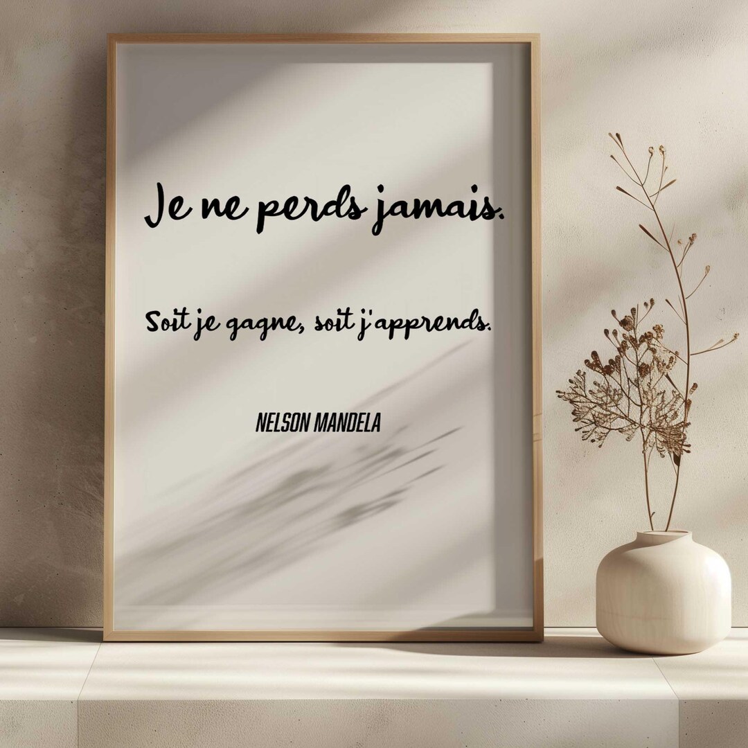 Nelson Mandela Inspirational Quote Poster – Motivational Wall Poster ...