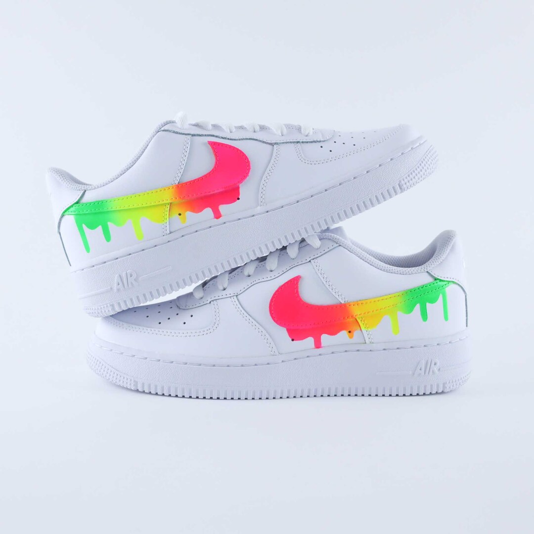 Custom Air Force 1 Custom Drop Neon Hand Painted Sneakers Af1 Custom ...