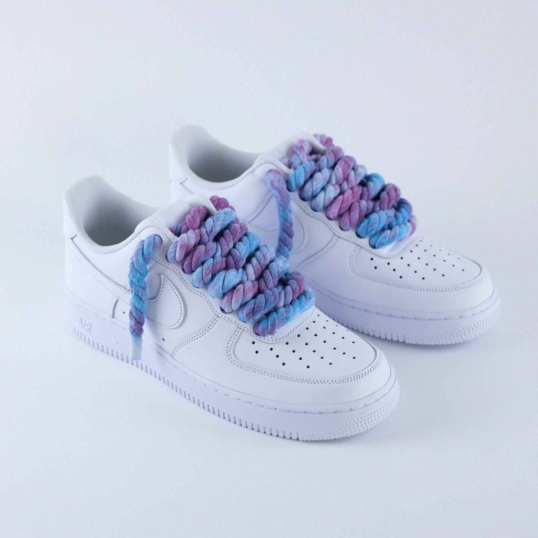 Custom Air Force 1 Custom Rope Laces Tie-dye Sneakers Chunky Rope Laces ...