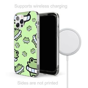 Cute Frog Pattern Phone Case Aesthetic Frog Cover for iPhone 16 Pro, 15 ...