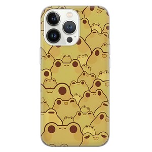 Cute Frog Pattern Phone Case Aesthetic Frog Cover for iPhone 16 Pro, 15 ...