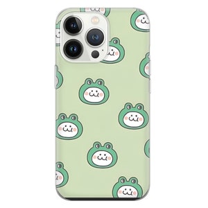 Cute Frog Pattern Phone Case Aesthetic Frog Cover for iPhone 16 Pro, 15 ...