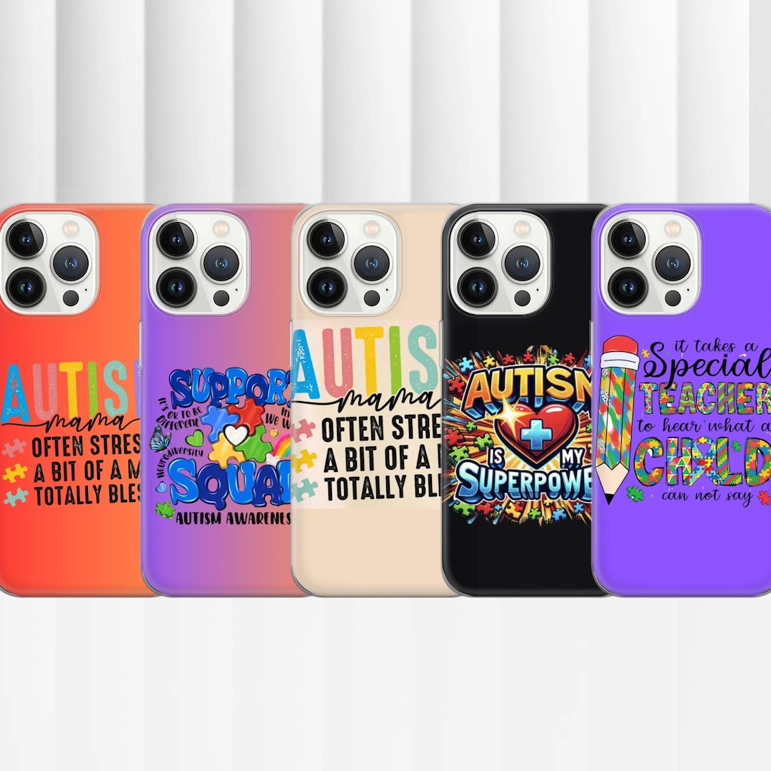 Autism Png Phone Case Sublimation Cover for iPhone 16e, 15, 14, 13, 12 ...