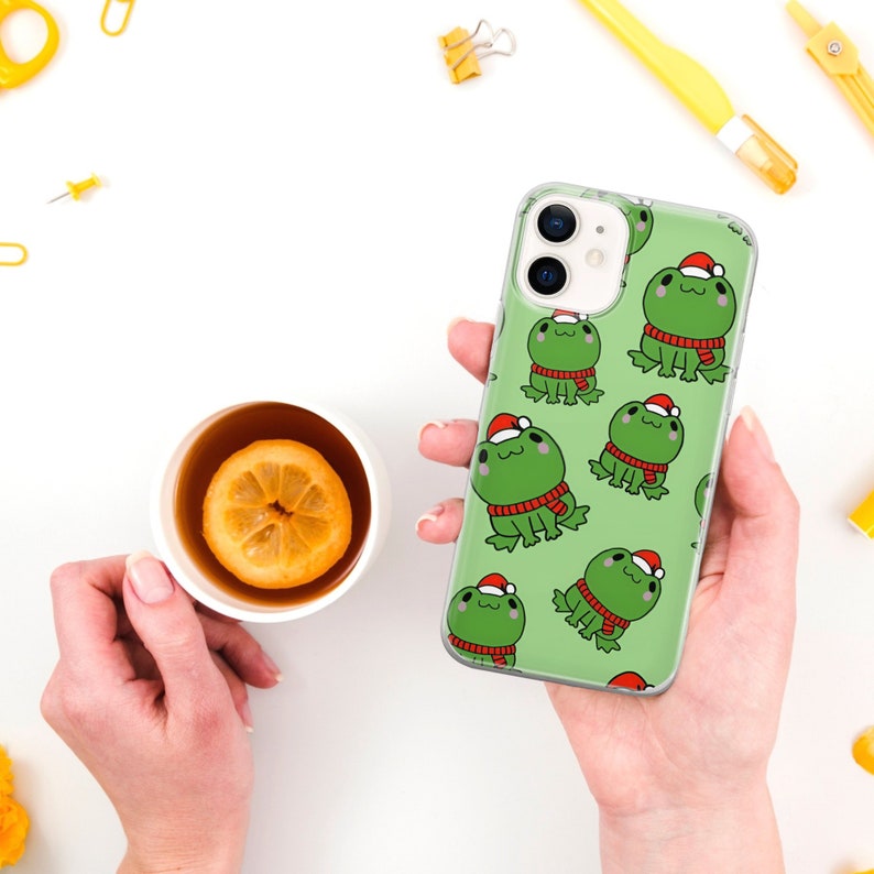 Cute Frog Pattern Phone Case Aesthetic Frog Cover for iPhone 16 Pro, 15 ...