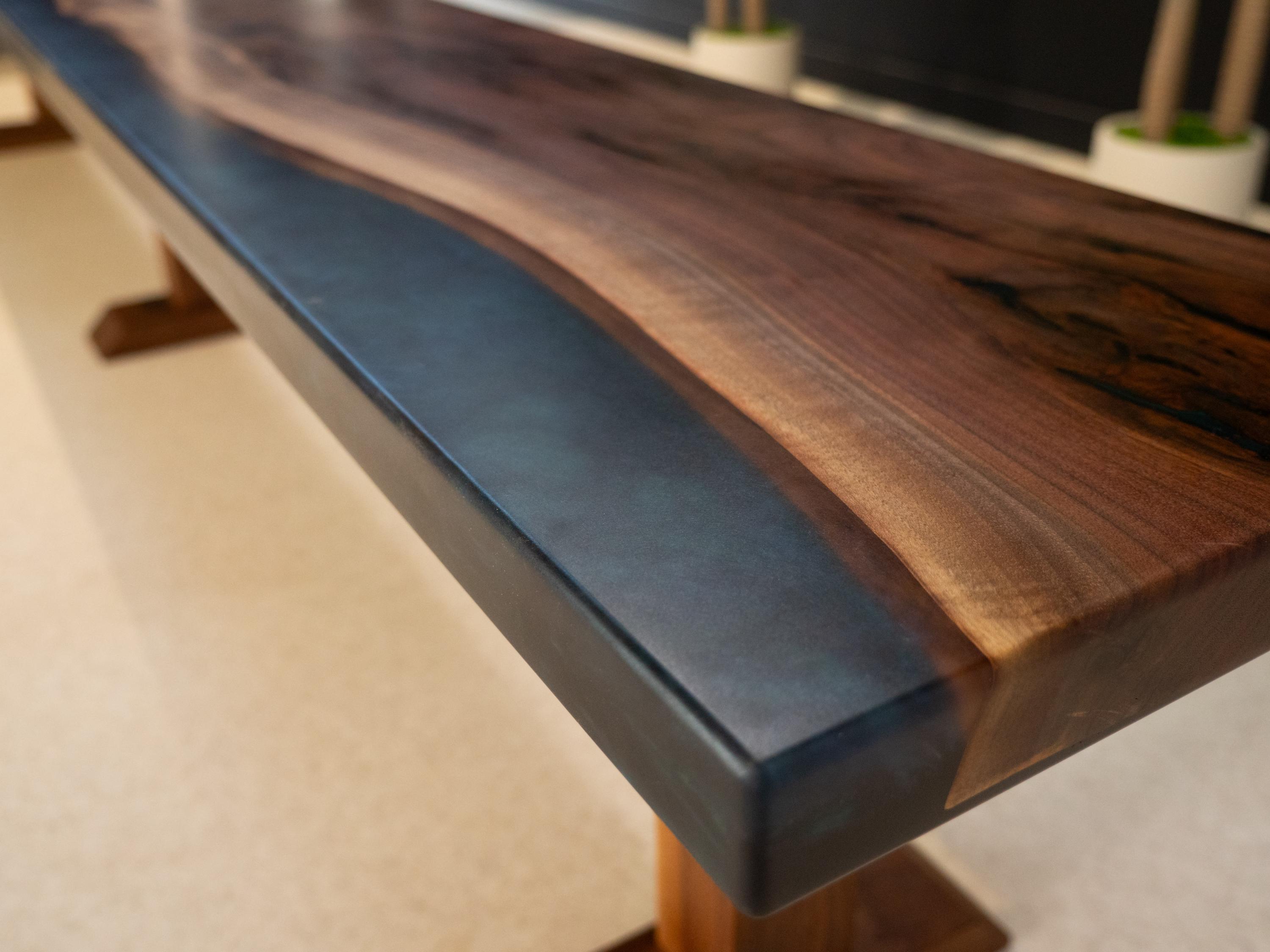 Spalted Walnut Epoxy Benches - Live Edge Design - Etsy