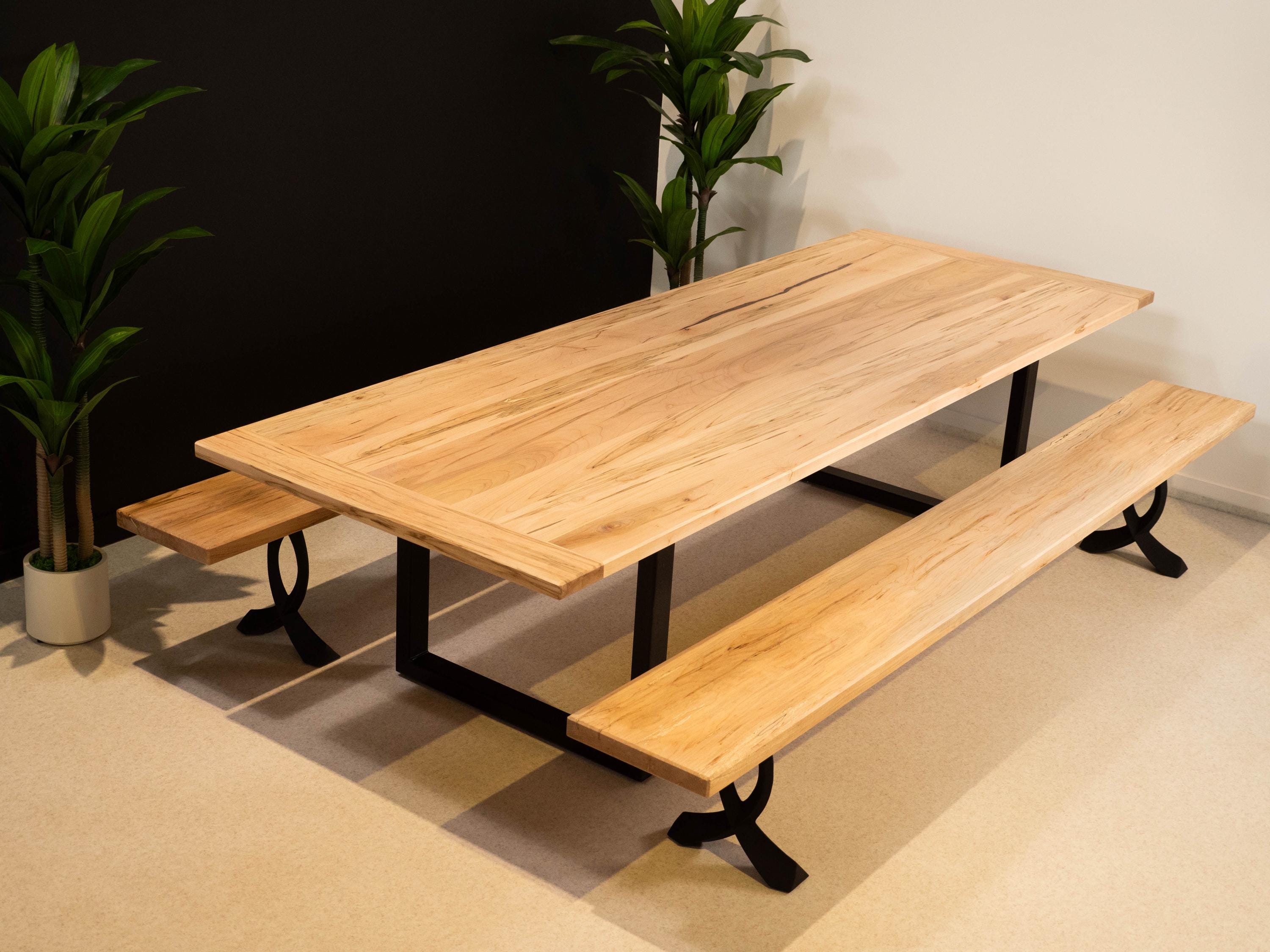 Custom Wormy Maple Dining Table | Rustic Farmhouse Furniture - Etsy