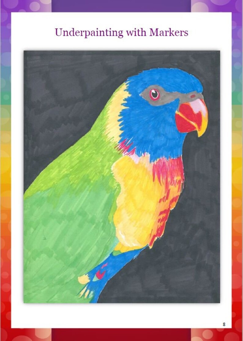Rainbow Lorikeet Drawing Tutorial - Etsy