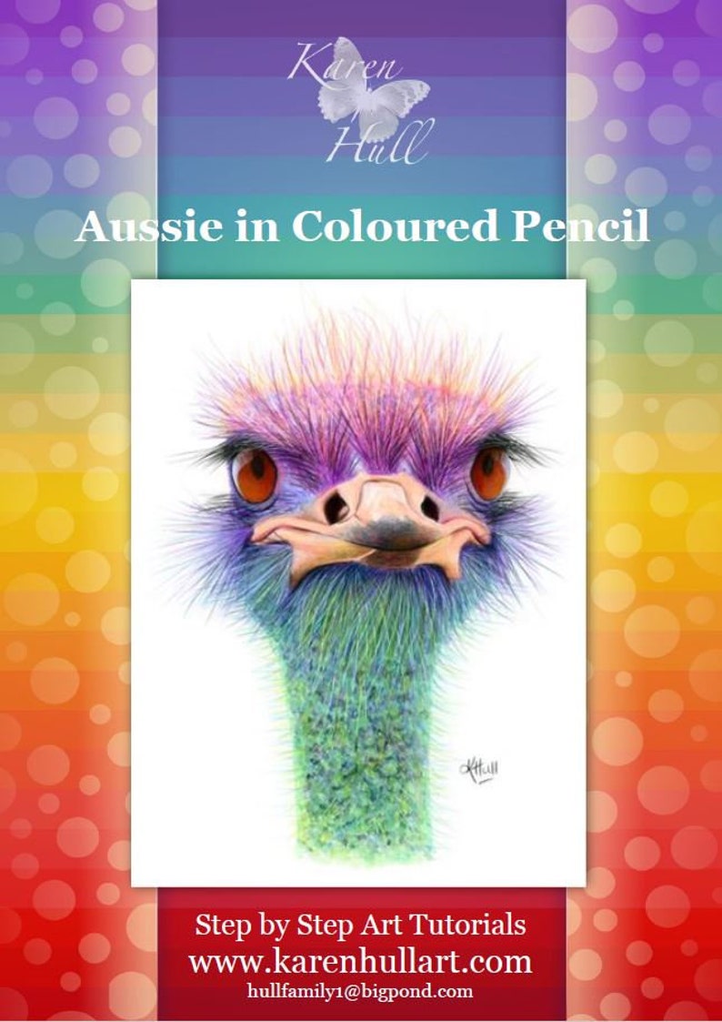 Aussie in Coloured Pencil Drawing Tutorial - Etsy