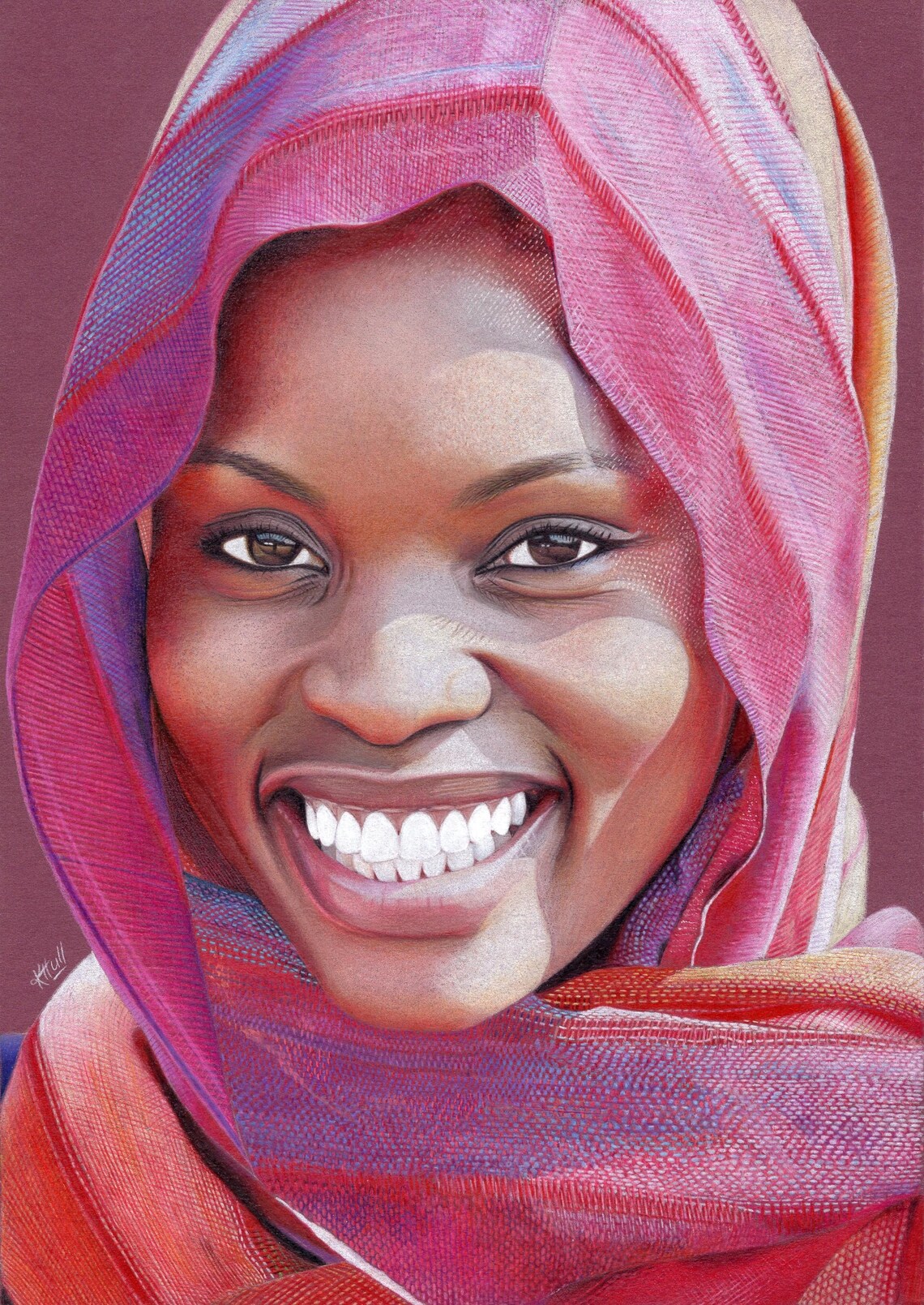 Sunshine Original Colored Pencil Artwork Drawing Illustration Portrait ...