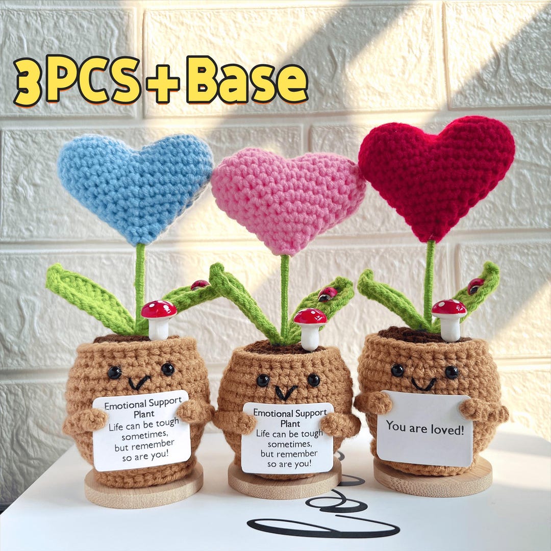 Cute Handmade Crochet Heart,emotional Support Gift,thank You Gift ...