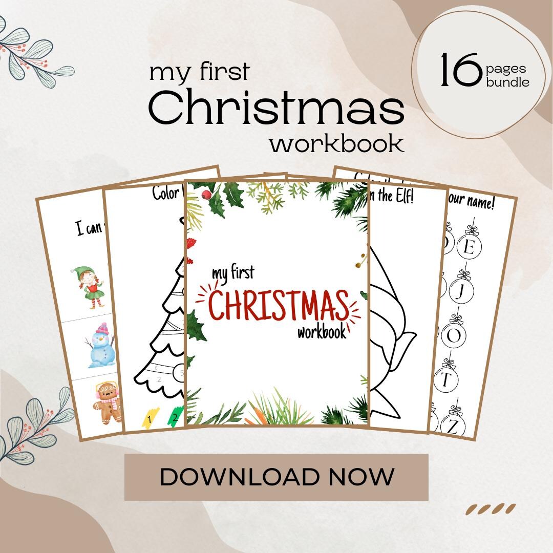 Christmas Activity Workbook for Toddlers – Fun & Educational Holiday ...