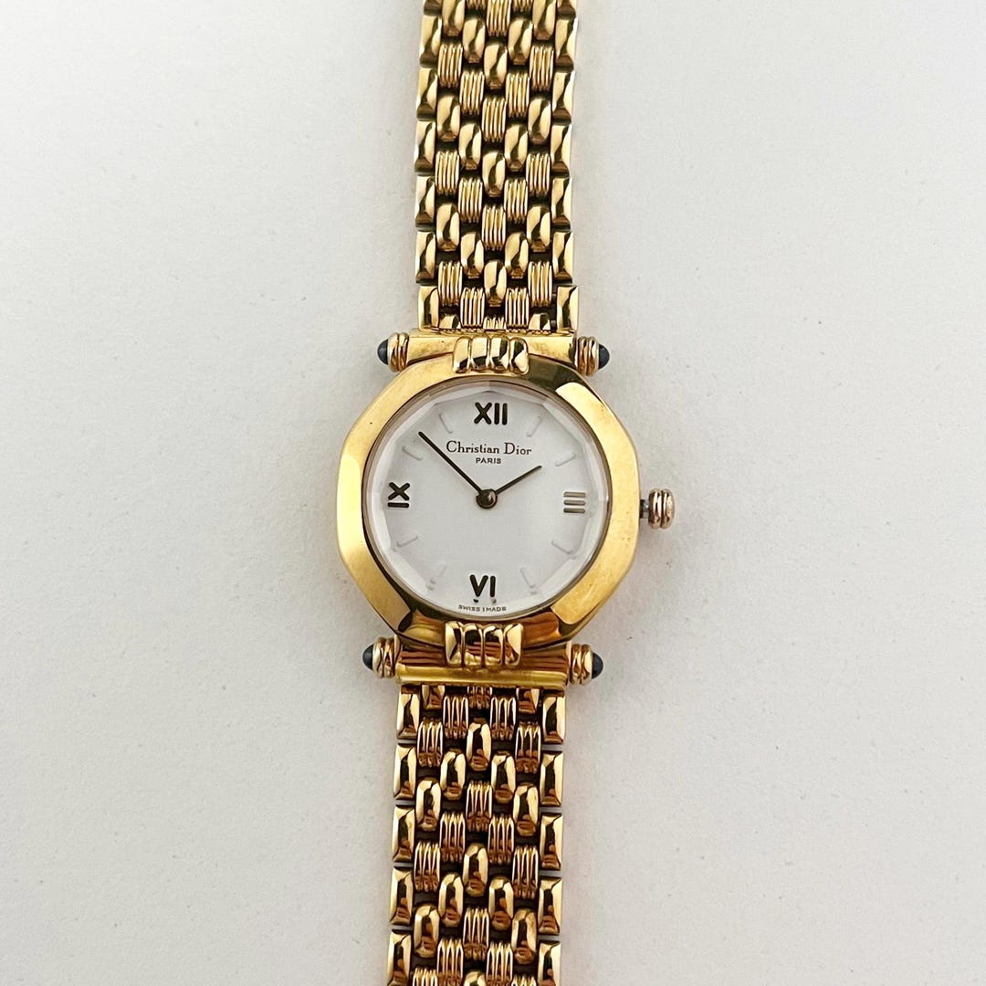 Vintage Christian Dior Women’s Gold Watch, Gift for Her, 18cm - Etsy