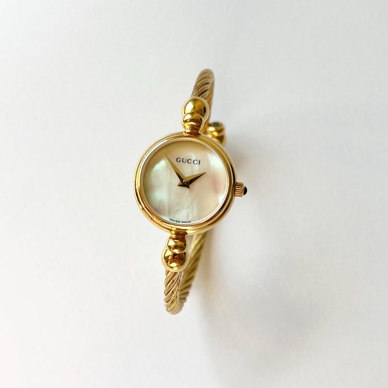 Vintage Gucci Pearl Watch - Etsy