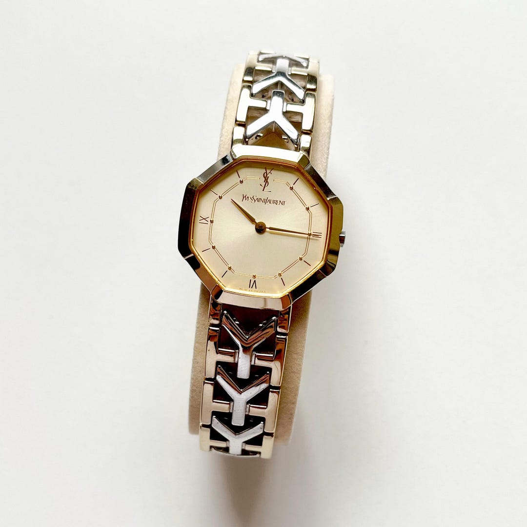 Vintage YSL Silver Watch: Swiss Made Stainless Steel, 90s Style - Etsy