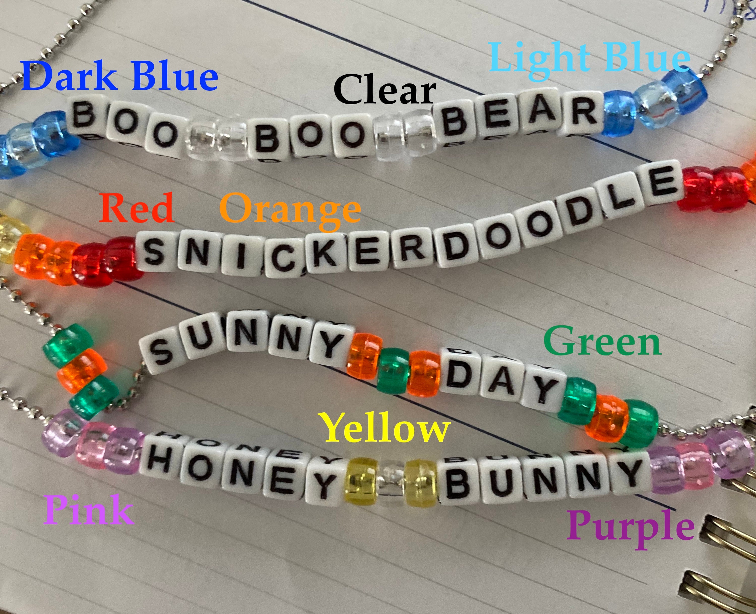 Custom Jewelry 'boo Boo Bear' Personalize Nickname Name Word Ball Chain ...