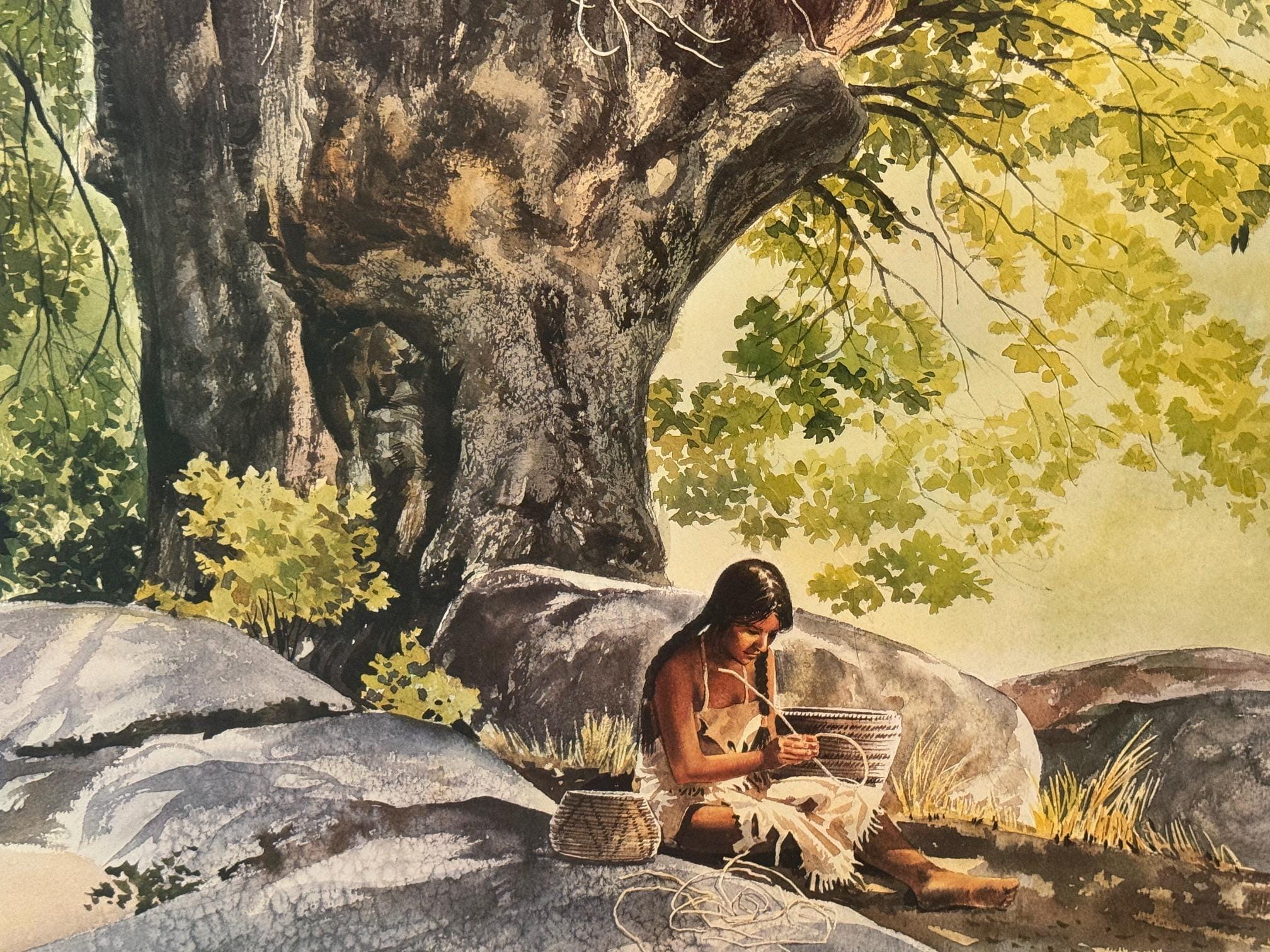 Miwok Maiden Lithograph: Yosemite Art (23x30 Inch), by Ben Kudo ...