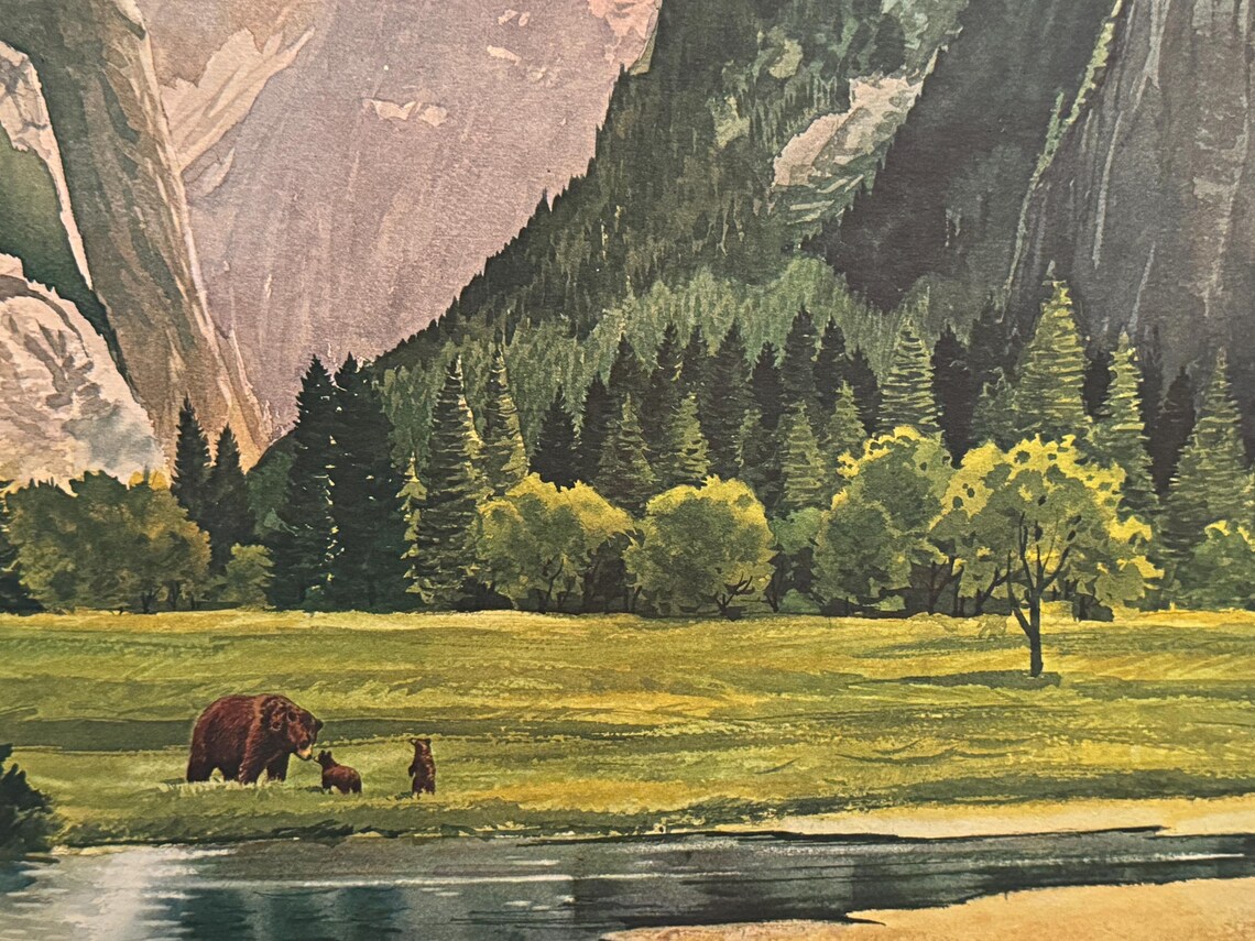 Painting: “springtime in Yosemite Valley With Mother Bear and Cubs ...