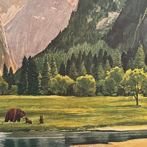 Painting: “springtime in Yosemite Valley With Mother Bear and Cubs ...