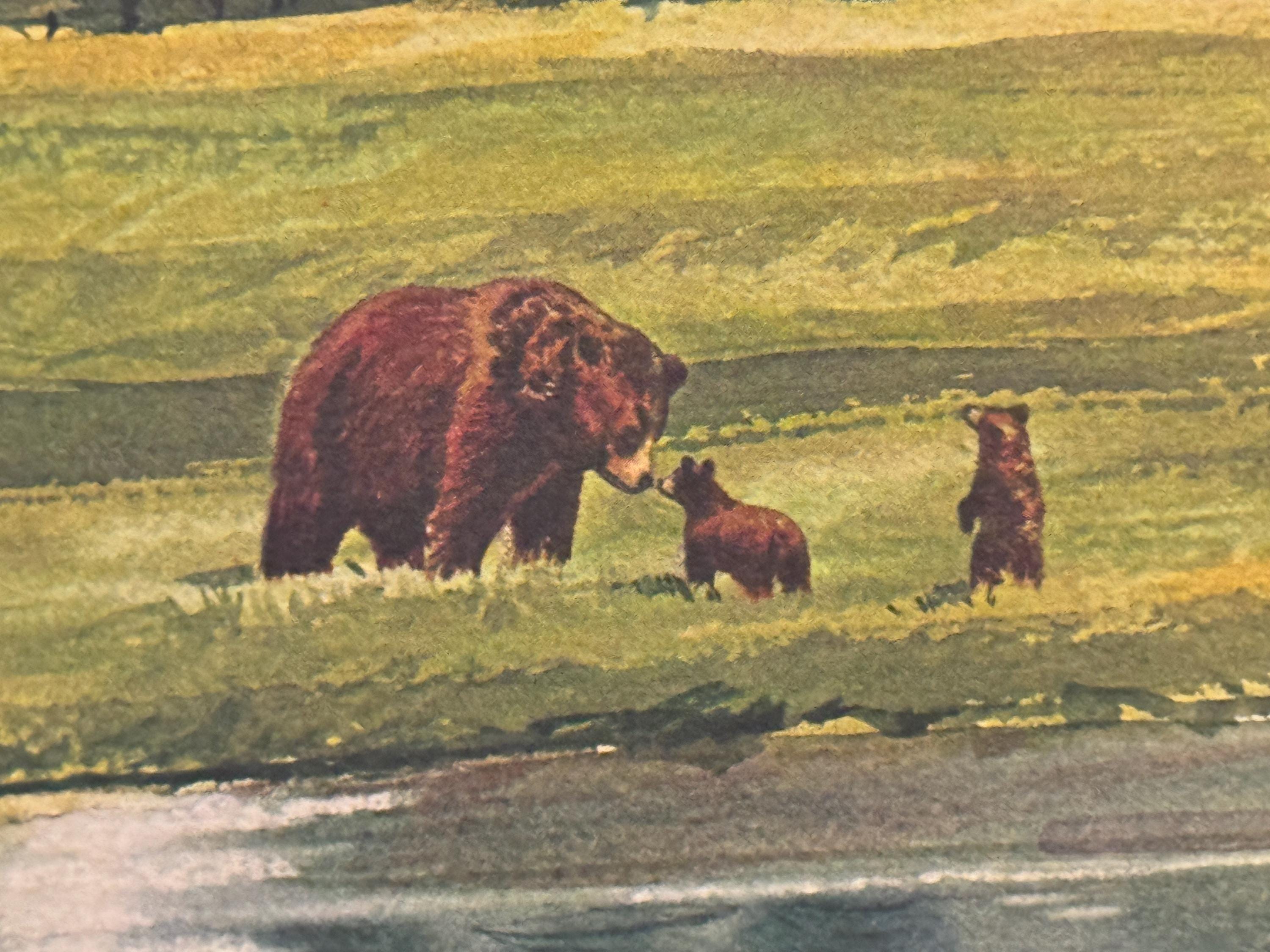 Painting: “springtime in Yosemite Valley With Mother Bear and Cubs ...