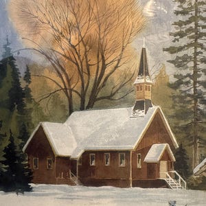 Yosemite Wedding Chapel in a Winter Wonderland - Unframed Limited ...