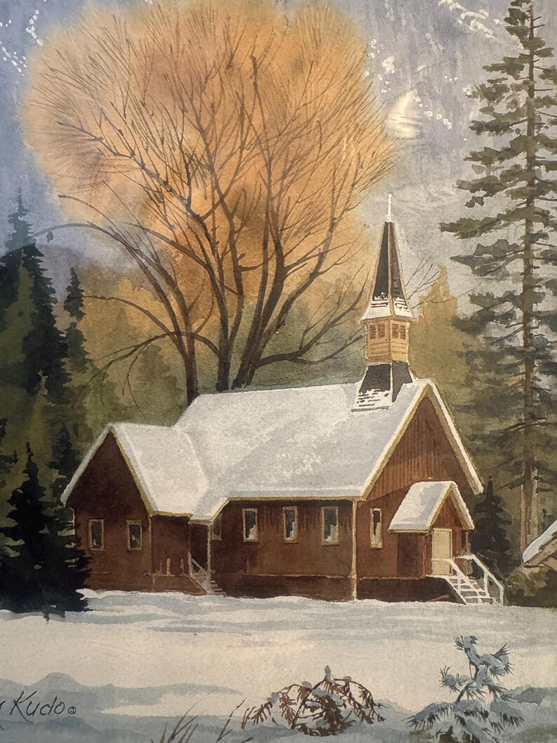 Yosemite Wedding Chapel in a Winter Wonderland - Unframed Limited ...