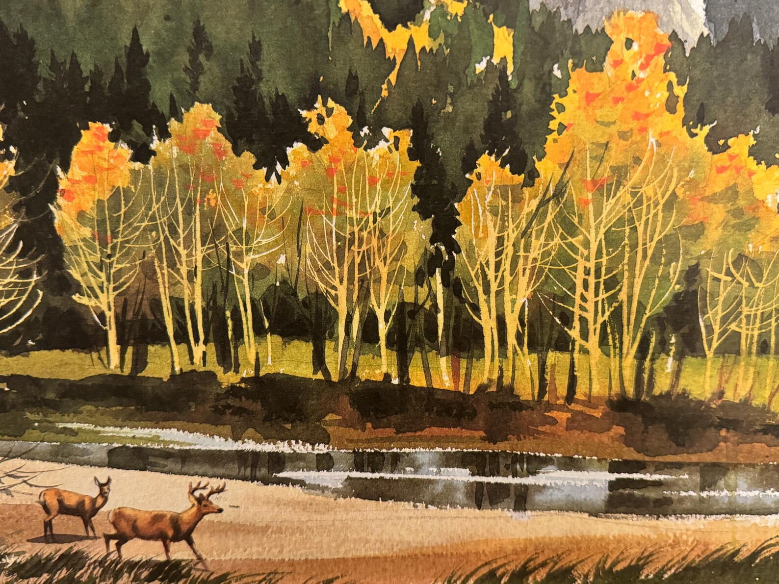 Yosemite Sentinel Rock Autumn Watercolor Lithograph Print Ben Kudo Art ...