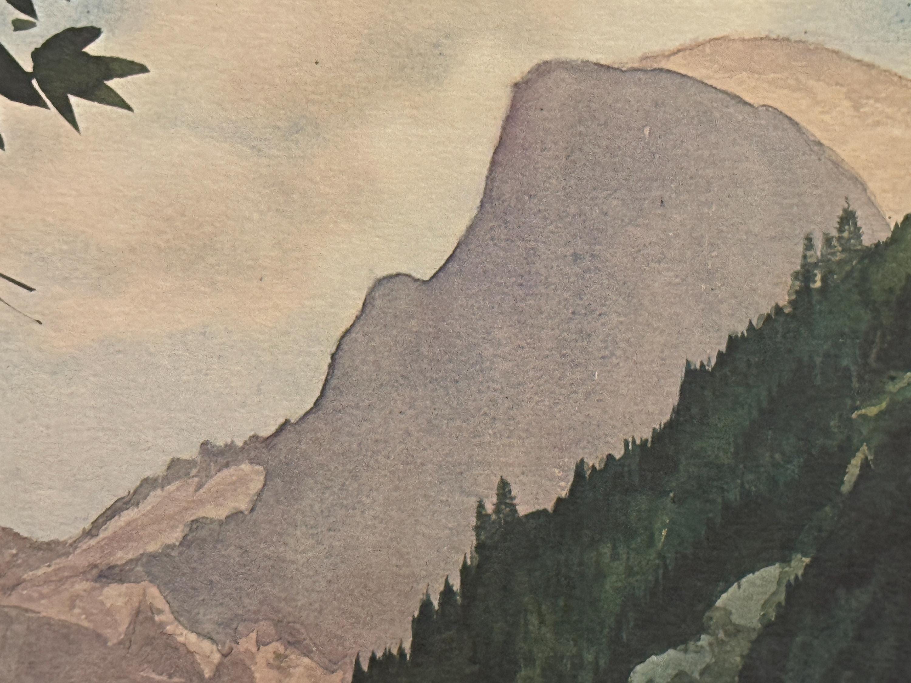 Yosemite Valley Lithograph: Springtime Bear Family Watercolor Print Ben ...