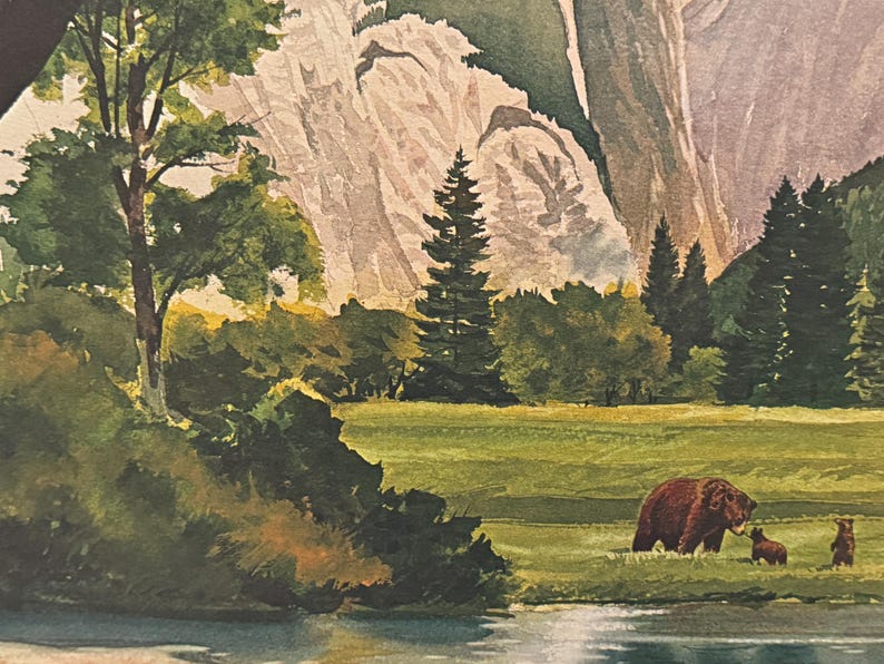 Painting: “springtime in Yosemite Valley With Mother Bear and Cubs ...
