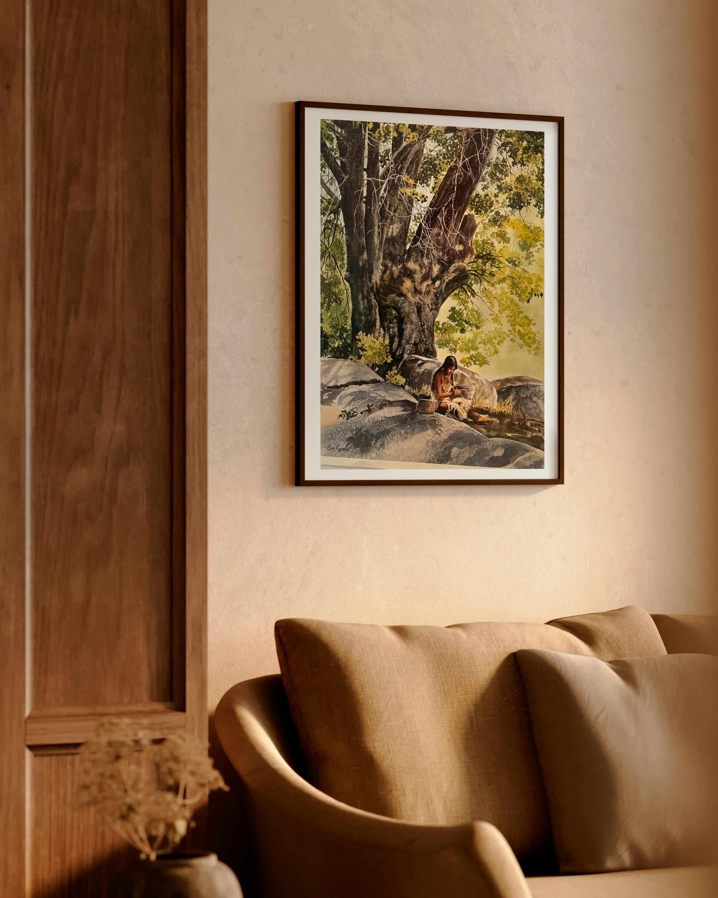 Miwok Maiden Lithograph: Yosemite Art (23x30 Inch), by Ben Kudo ...
