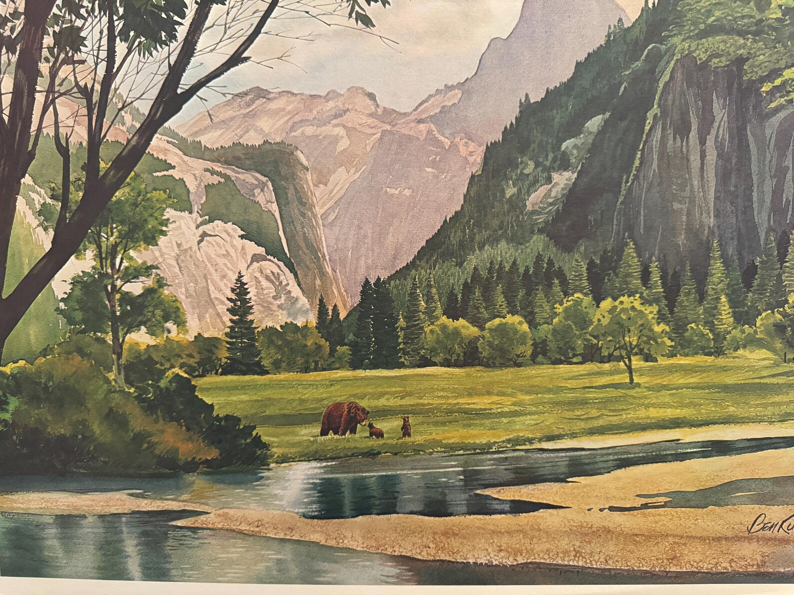 Painting: “springtime in Yosemite Valley With Mother Bear and Cubs ...