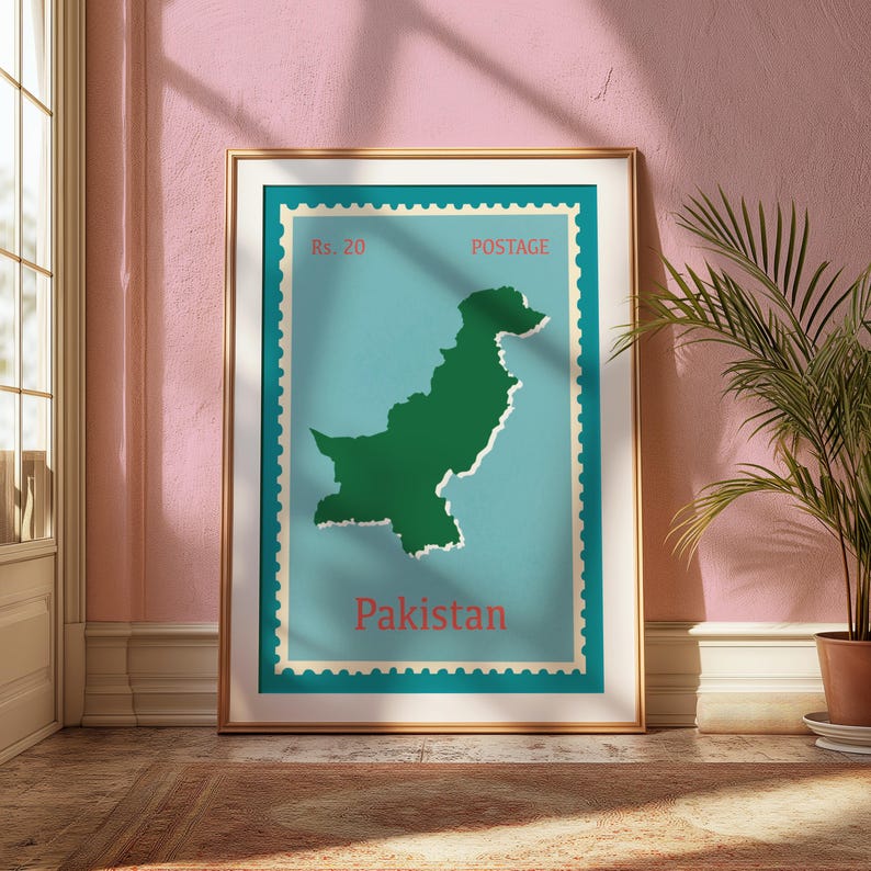 Pakistan Postage Stamp - Digital Download | Pakistani Wall Art ...