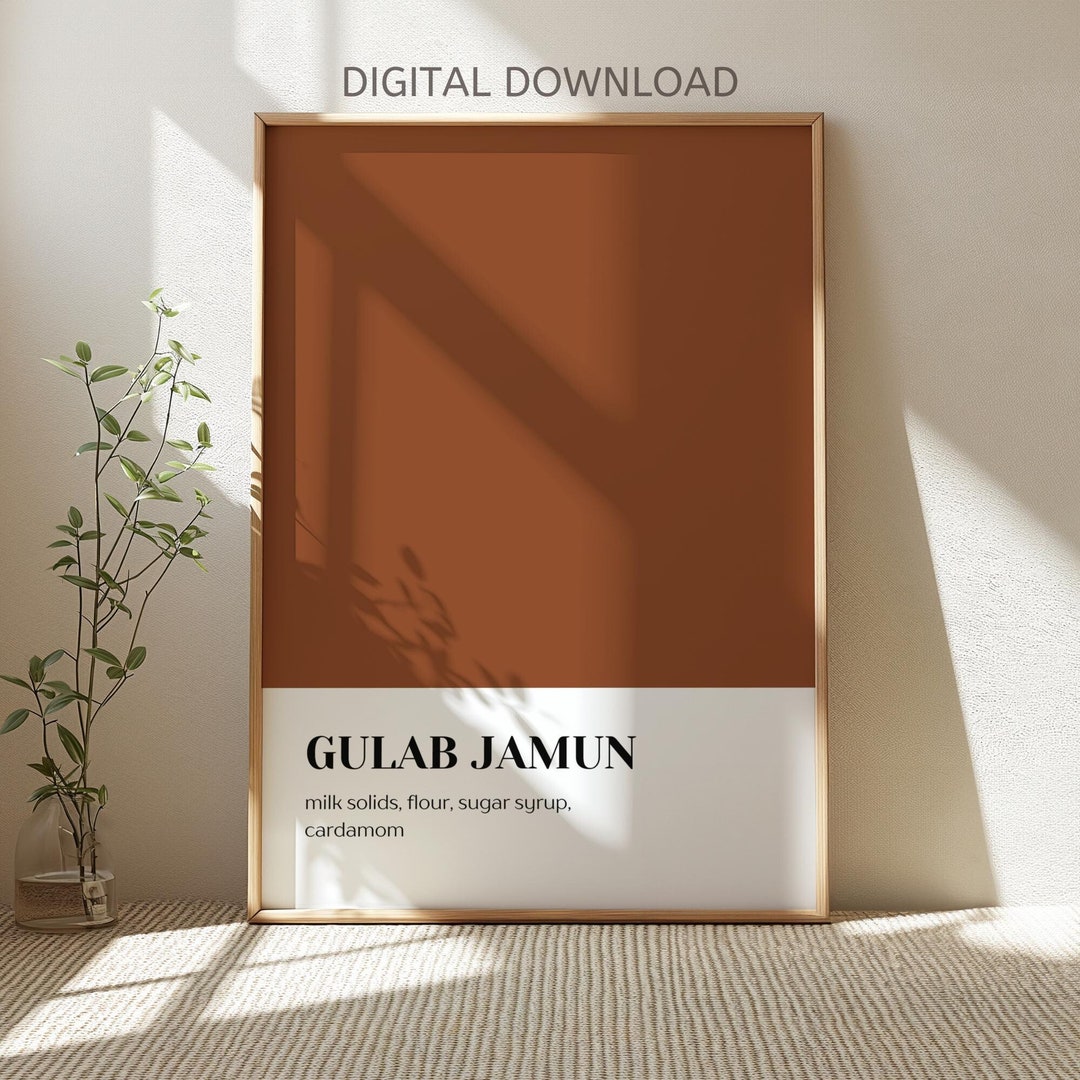 Gulab Jamun - Digital Download | Color Block Print | Desi Wall Art ...