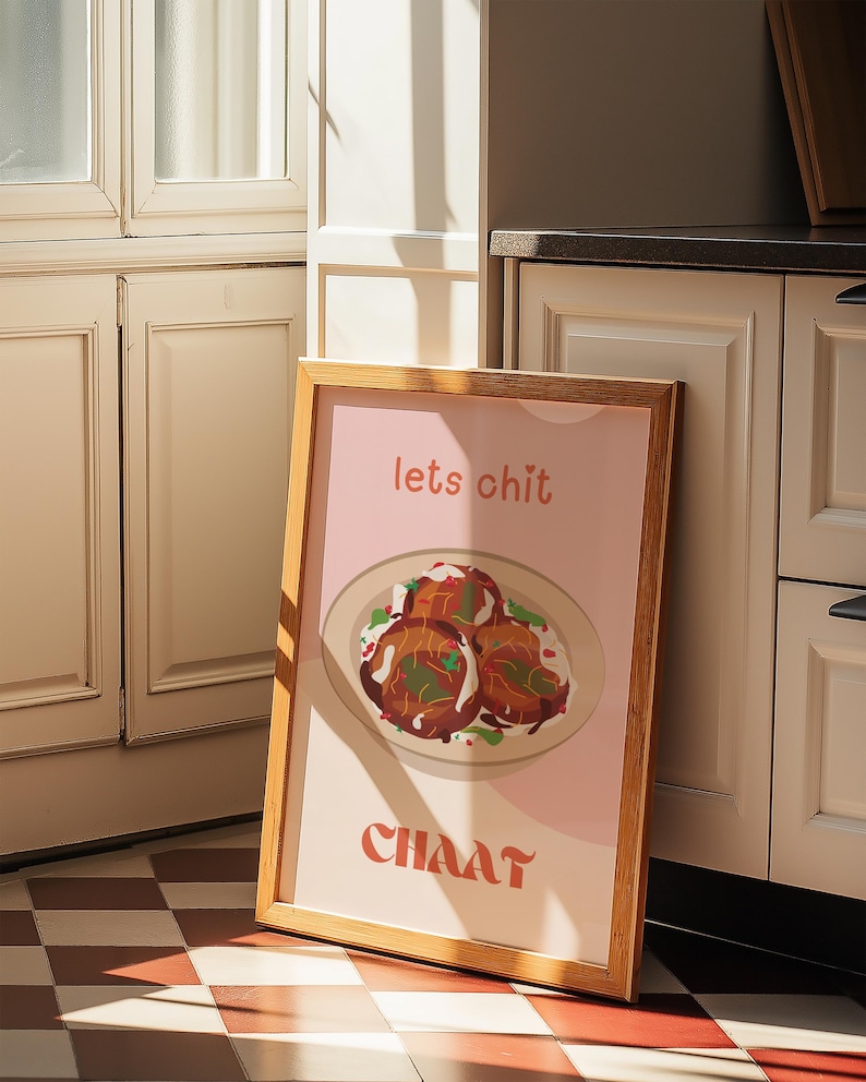 Lets Chit Chaat - Wall Art Poster | Desi Food Art Print | Indian ...