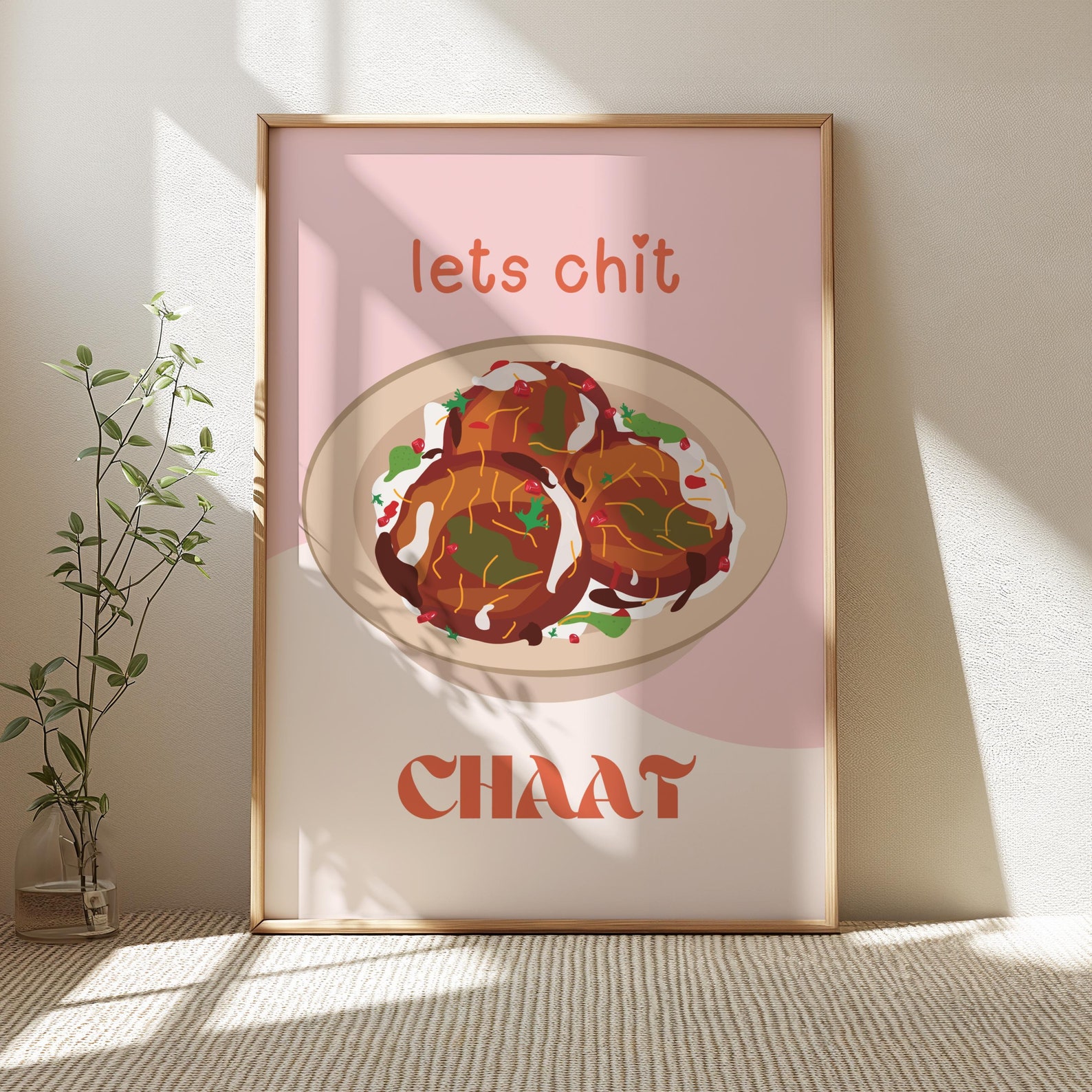 Lets Chit Chaat - Wall Art Poster | Desi Food Art Print | Indian ...