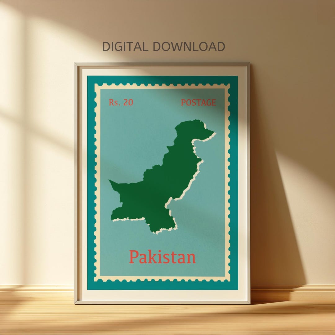 Pakistan Postage Stamp - Digital Download | Pakistani Wall Art ...