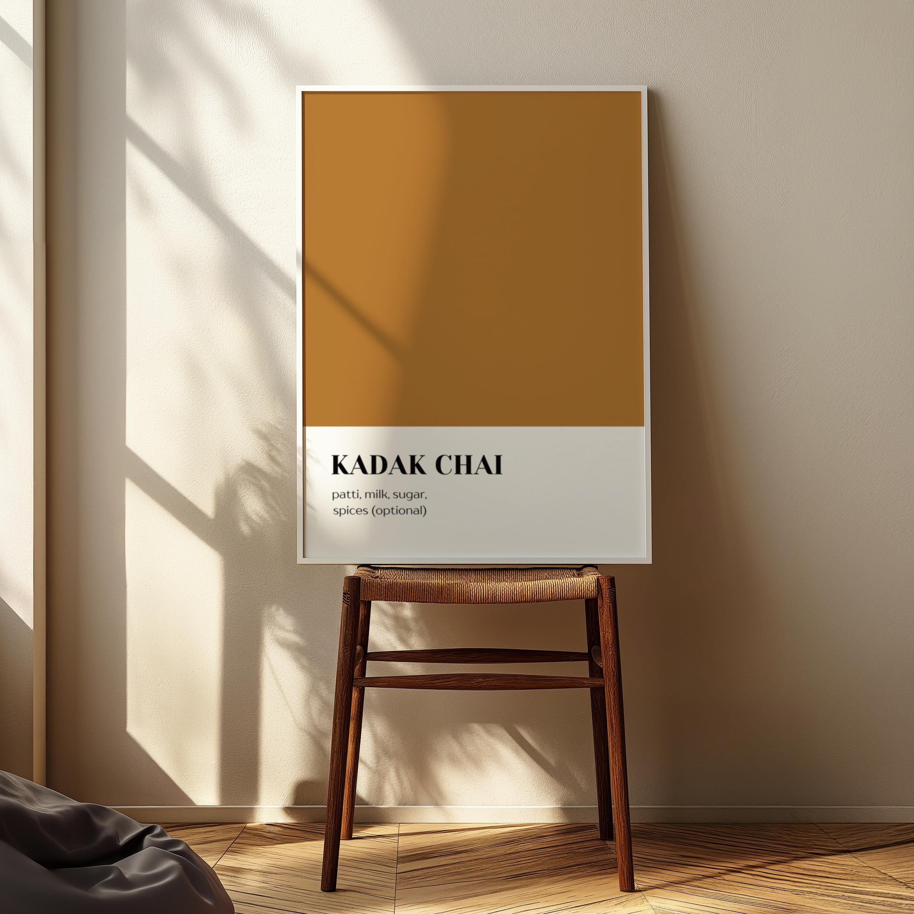 Kadak Chai - Digital Download | Color Block Print | Desi Wall Art ...