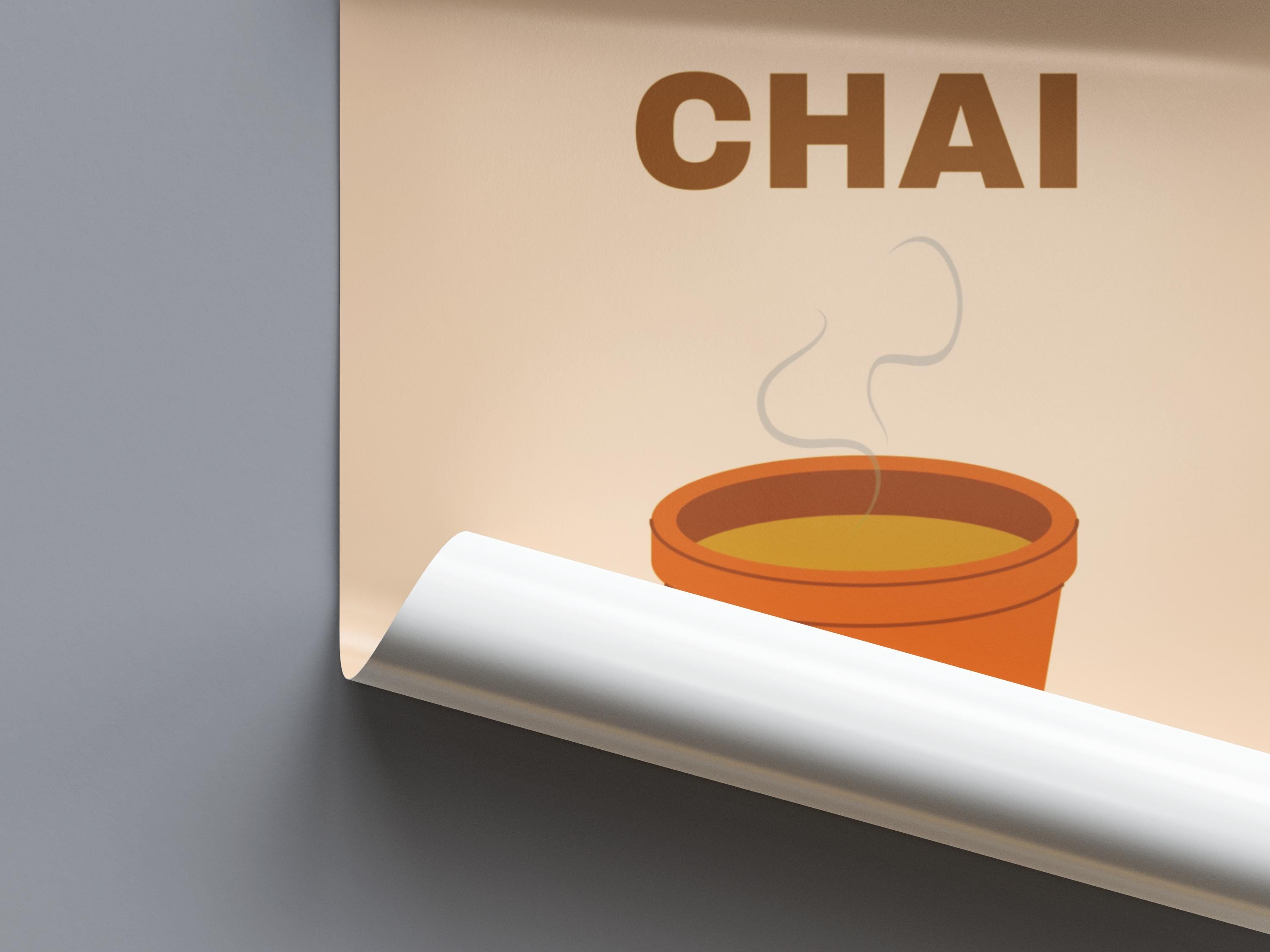 Sincerely Chai - Wall Art Print Poster | South Asian Kitchen Decor ...