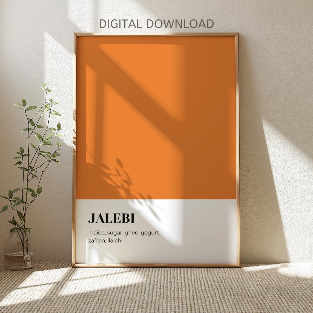 Jalebi - Digital Download | Color Block Print | Desi Food Wall Art ...