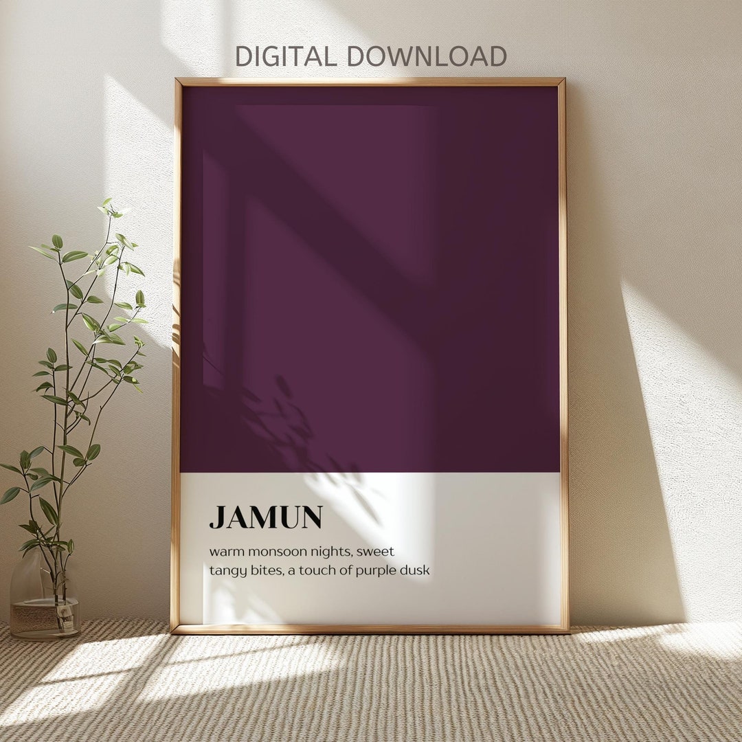 Jamun - Digital Download | Color Block Print | Minimalistic South Asian ...