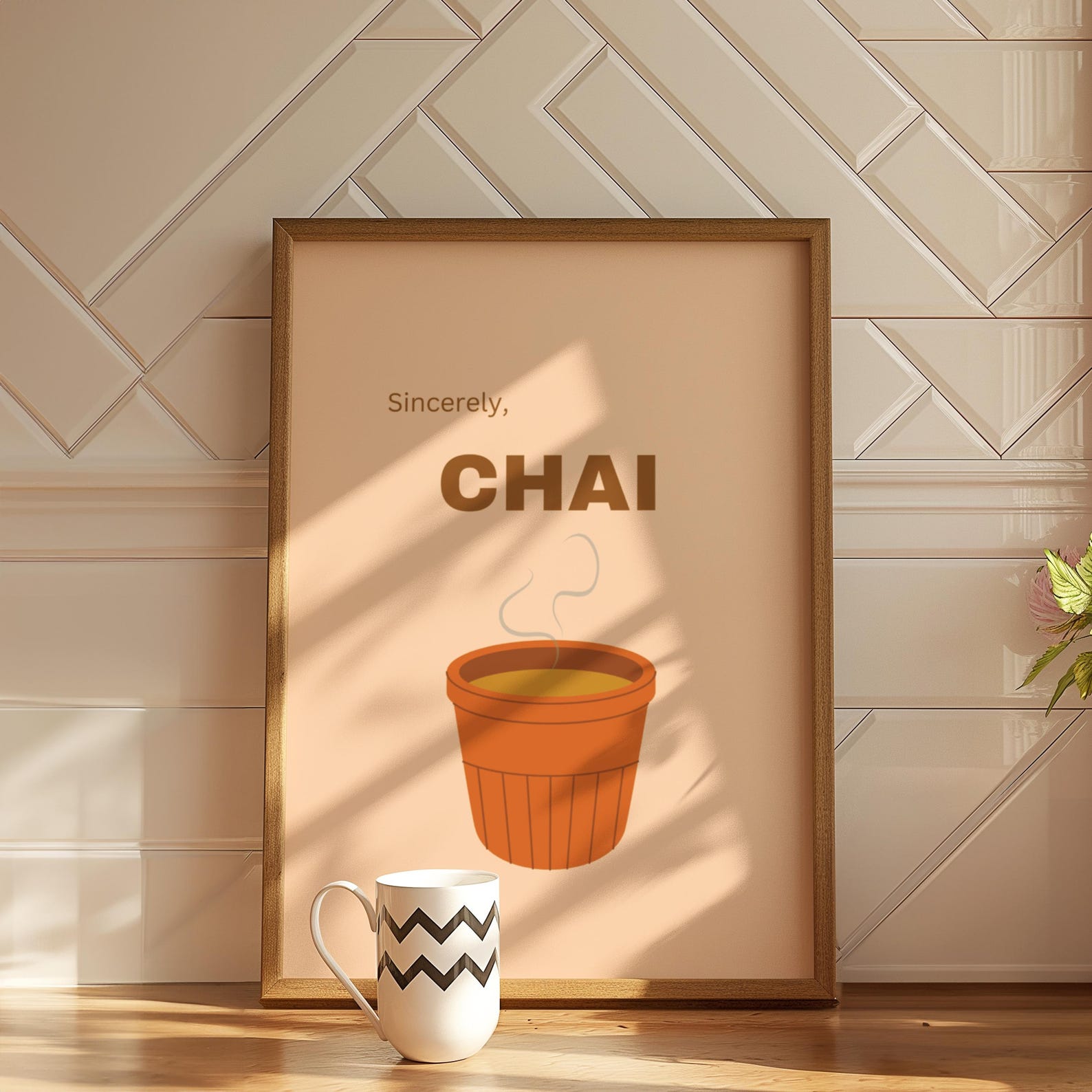 Sincerely Chai - Wall Art Print Poster | South Asian Kitchen Decor ...