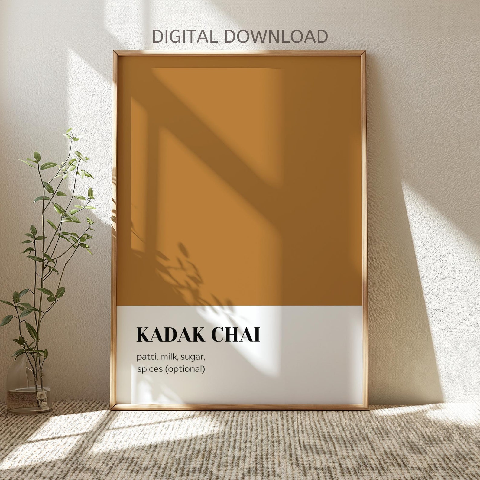 Kadak Chai - Digital Download | Color Block Print | Desi Wall Art ...