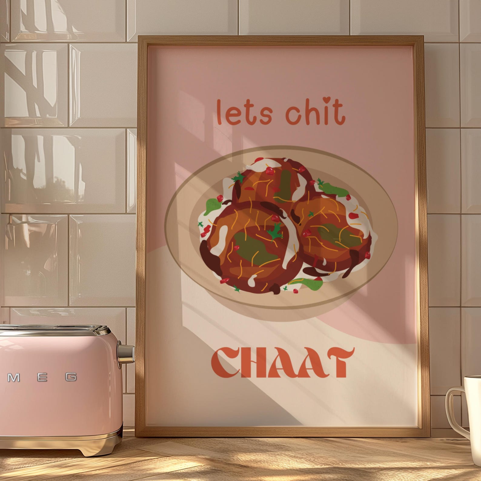 Lets Chit Chaat - Wall Art Poster | Desi Food Art Print | Indian ...
