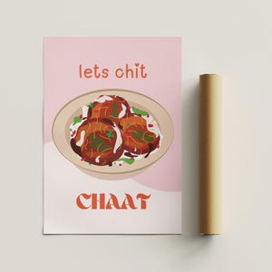 Lets Chit Chaat - Wall Art Poster | Desi Food Art Print | Indian ...