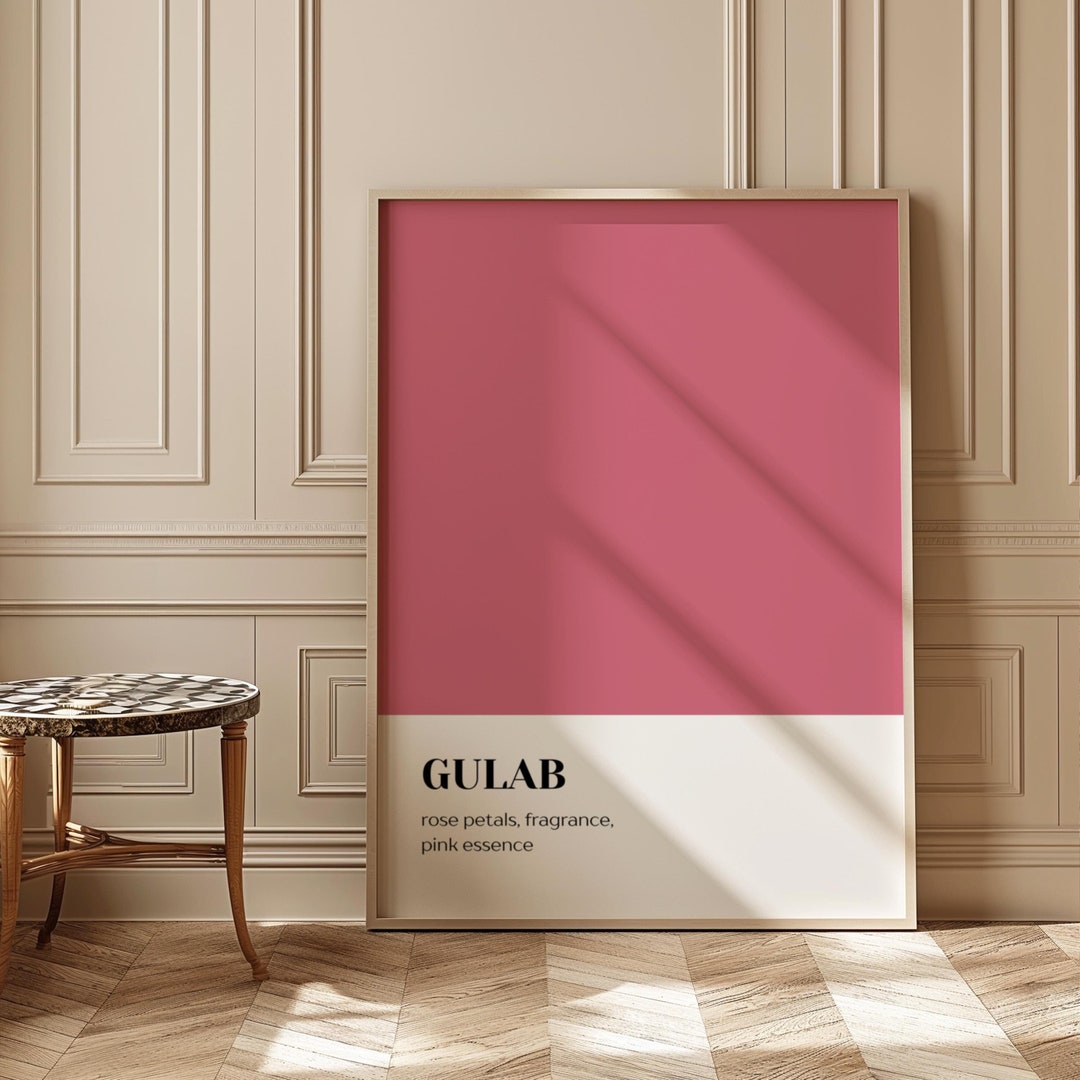 Gulab - Wall Art Print Poster | Color Block Collection | Desi Wall Art ...