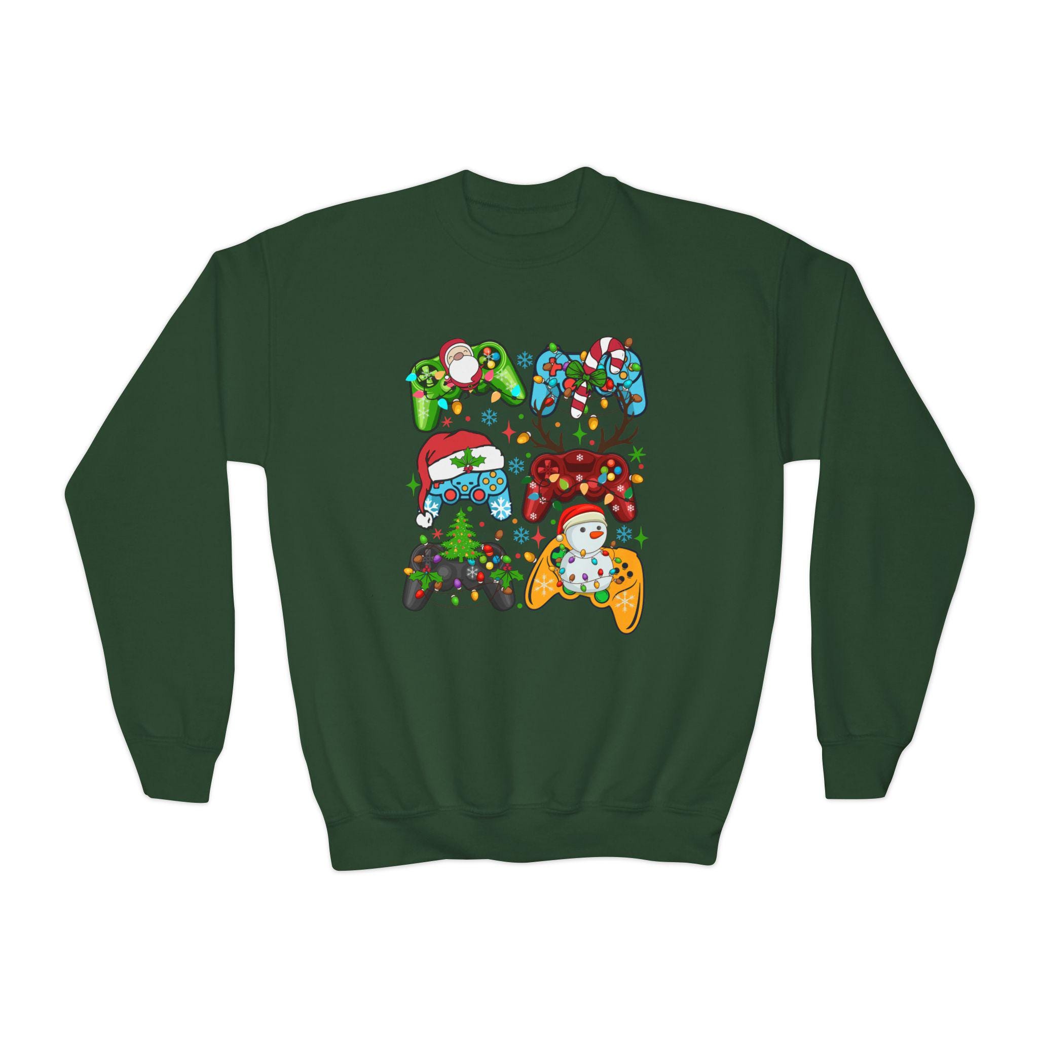 Christmas Gaming Controller Youth Sweatshirt, Holiday Gaming Jumper ...